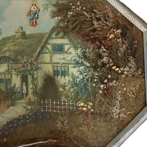 Vintage Convex Bubble Glass Framed Diorama God Bless Our Home Wall Art ...