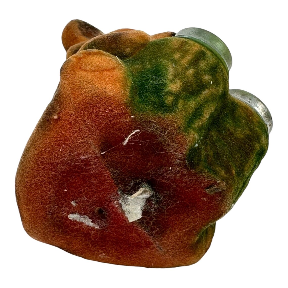 Vintage Flocked Brown Bear Cub Hugging Tree Salt and Pepper Shaker Set ...