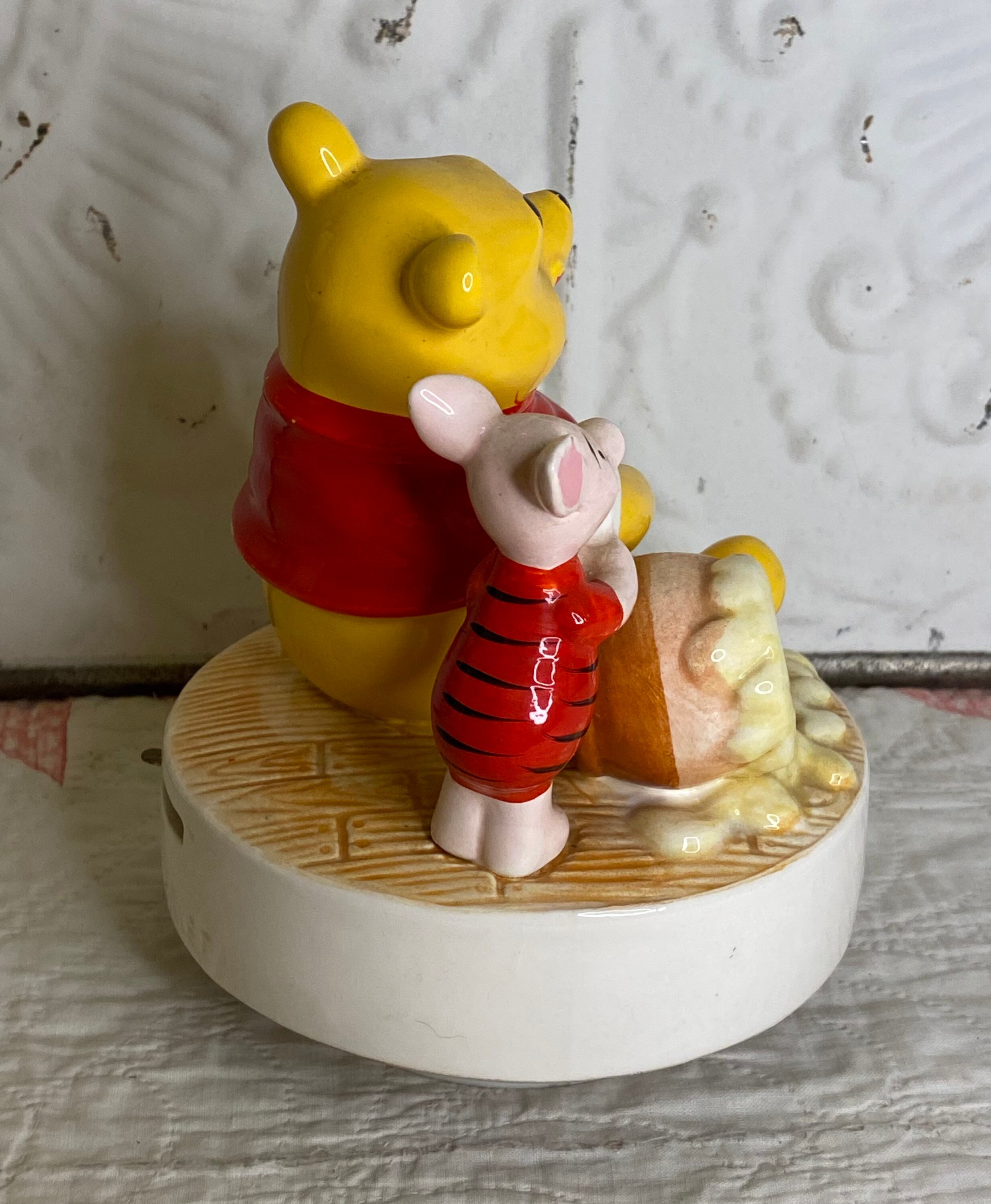 Vintage Schmid Walt Disney Pooh & Piglet Honey Pot Music Box - Etsy