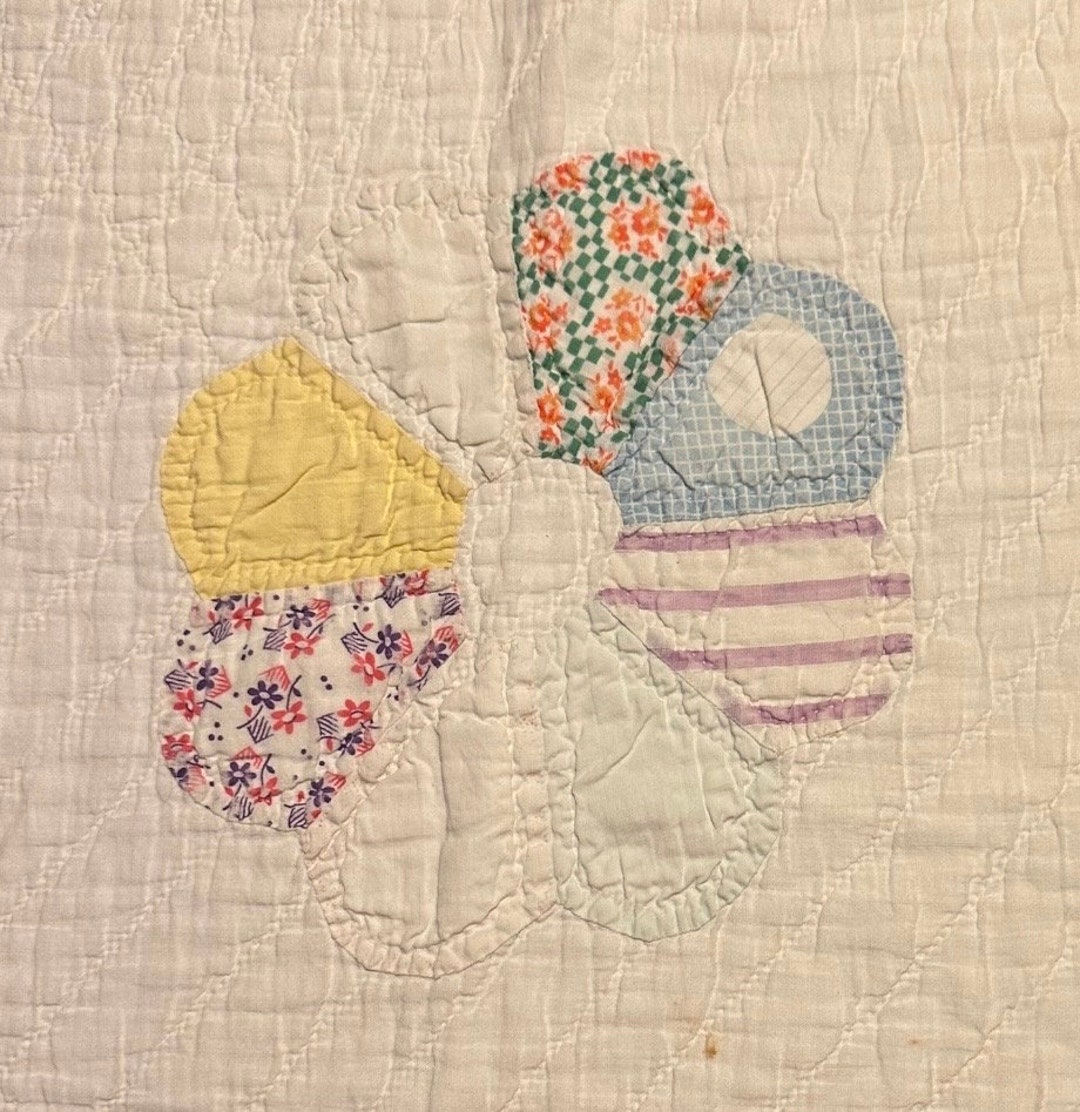 Vintage Cutter Quilt Piece 11 X 30 Red White Blue Beautiful 10 Patriotic Etsy