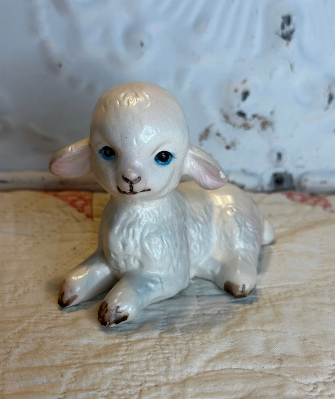 Vintage Lefton Ceramic Lamb Sheep Figurine H4546 Christmas Nativity ...