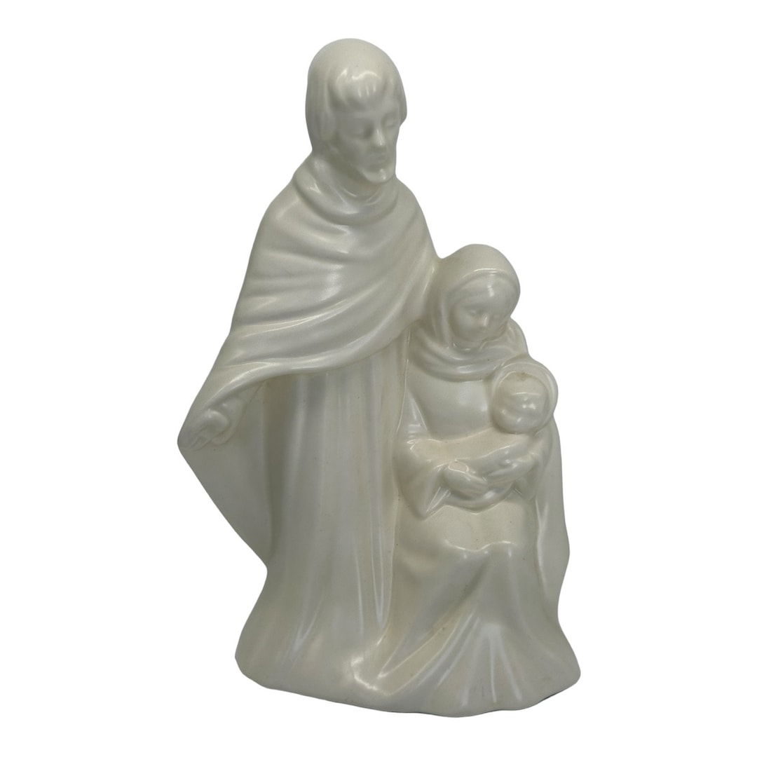 Vintage Baby Jesus Mary & Joseph White Ceramic Nativity Figurine 10 ...