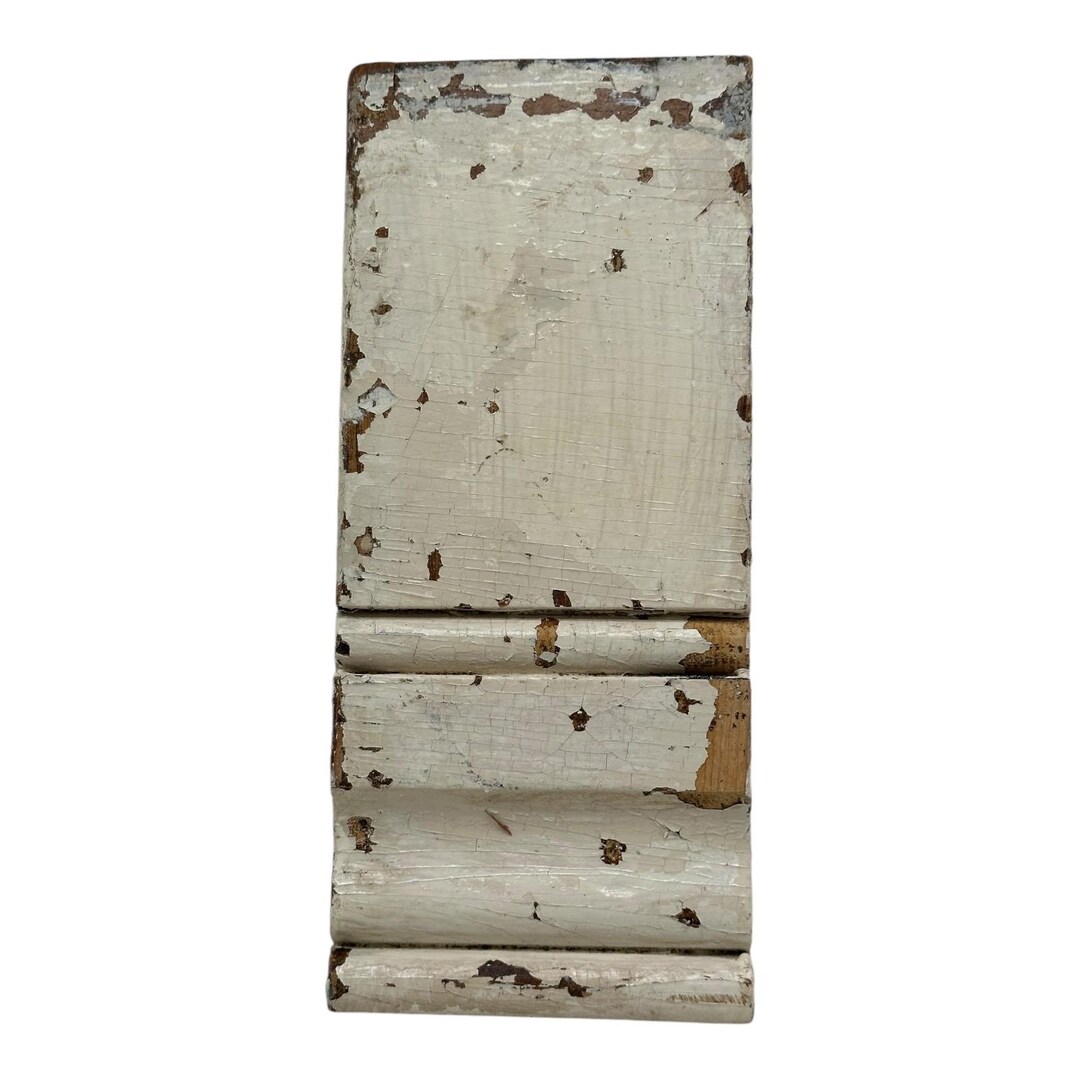Antique Chippy Beige Wood Plinth Block Molding Architectural Salvage ...
