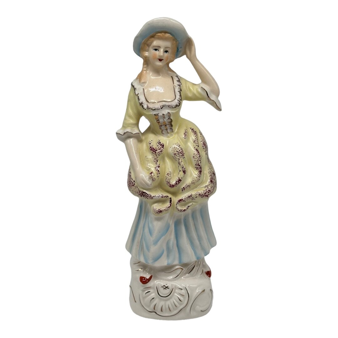 Vintage Ucagco Ceramic Lady in Hat W/feather Figurine Japan Hand ...
