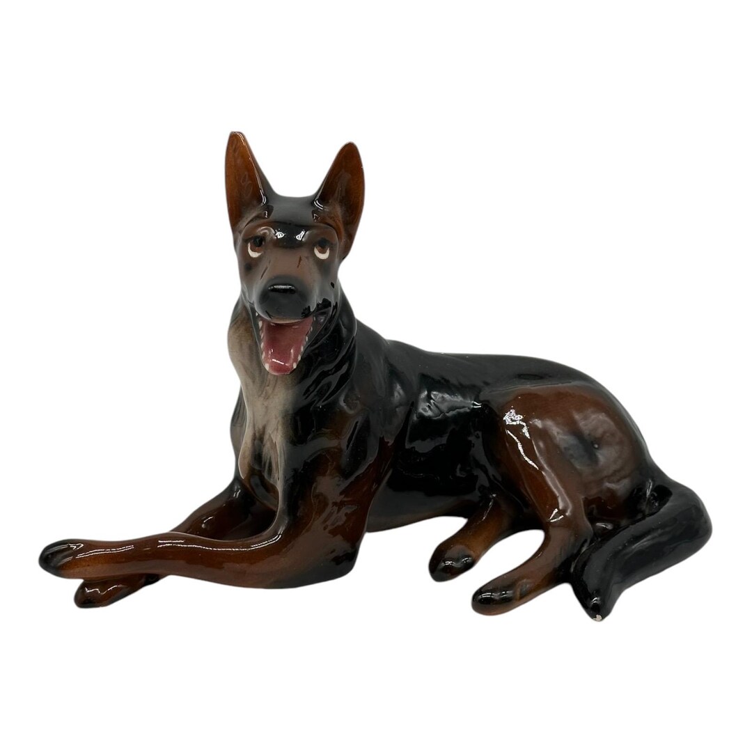 Vintage Lg Ceramic German Shepard Dog Figurine~k-9 Police Memorial ...