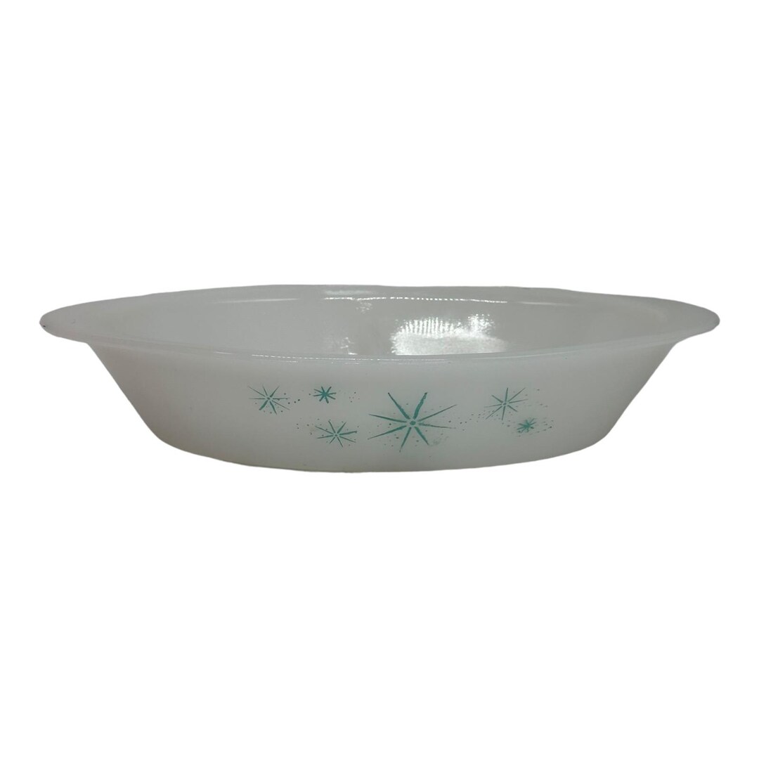 MCM Atomic Starburst Glasbake Retro 1960s Milk Glass Divided Casserole ...