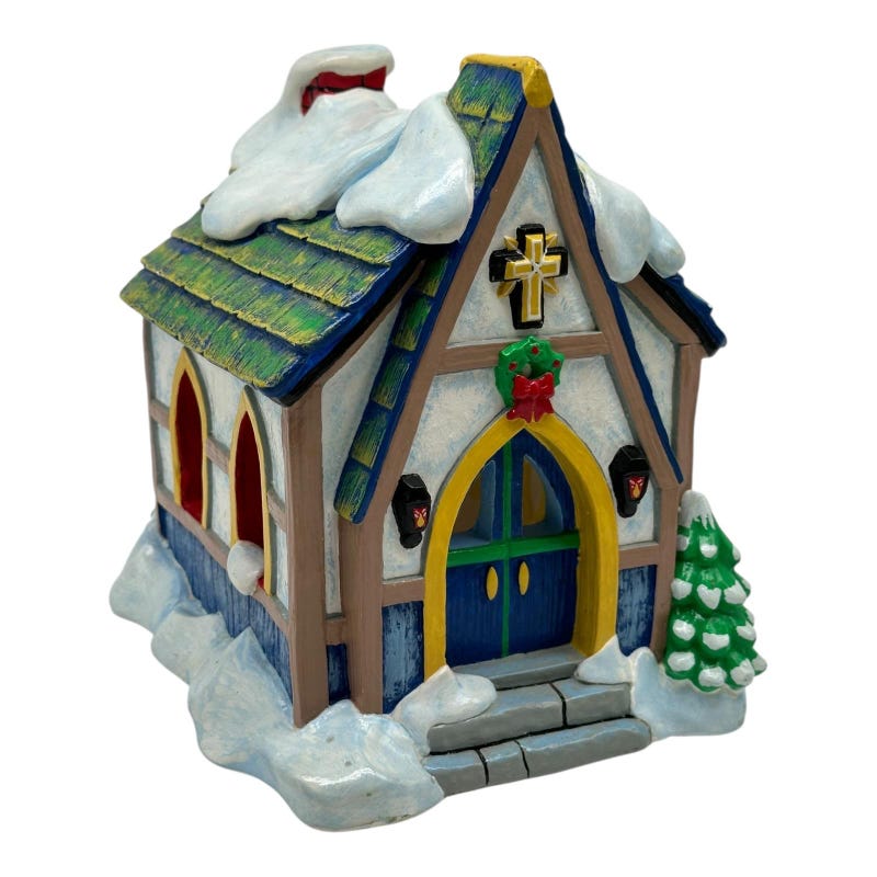 Lighted Ceramic Church - Etsy