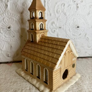 Vintage Hand Painted Christmas Ceramic Church No Light Mr. Ceramics USA ...