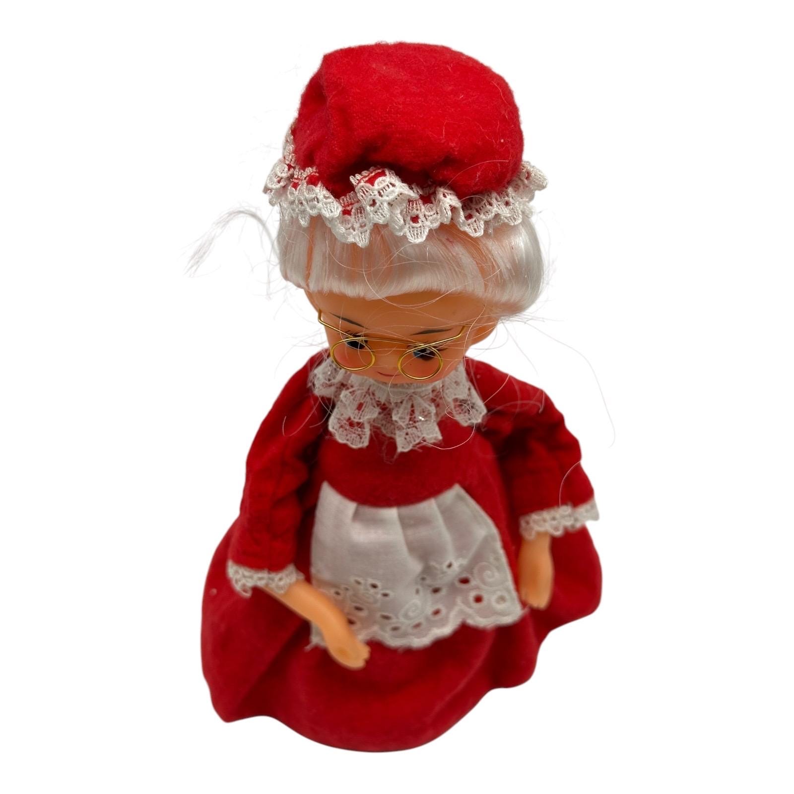 Vintage Mrs Santa Claus Christmas Figurine 9” Doll Cardboard Cone ...