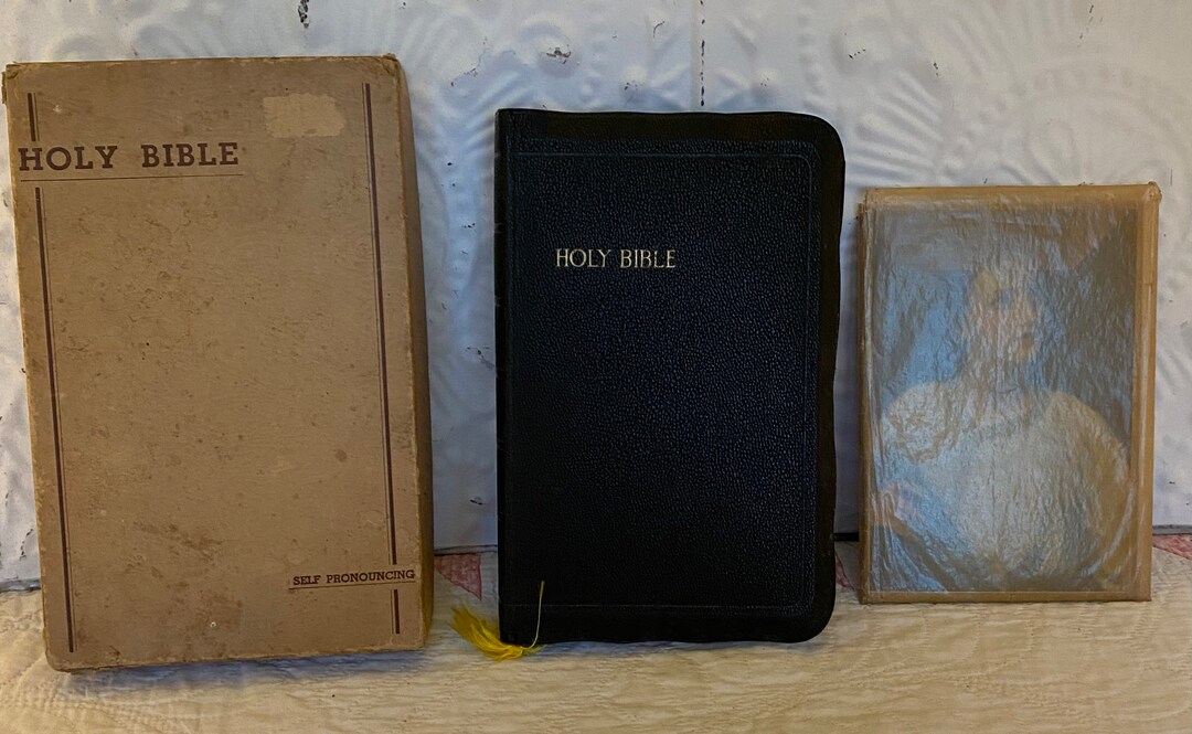 Holy Bible KJV Leather Illustrated Collins Clear-type Press 1939 Great ...
