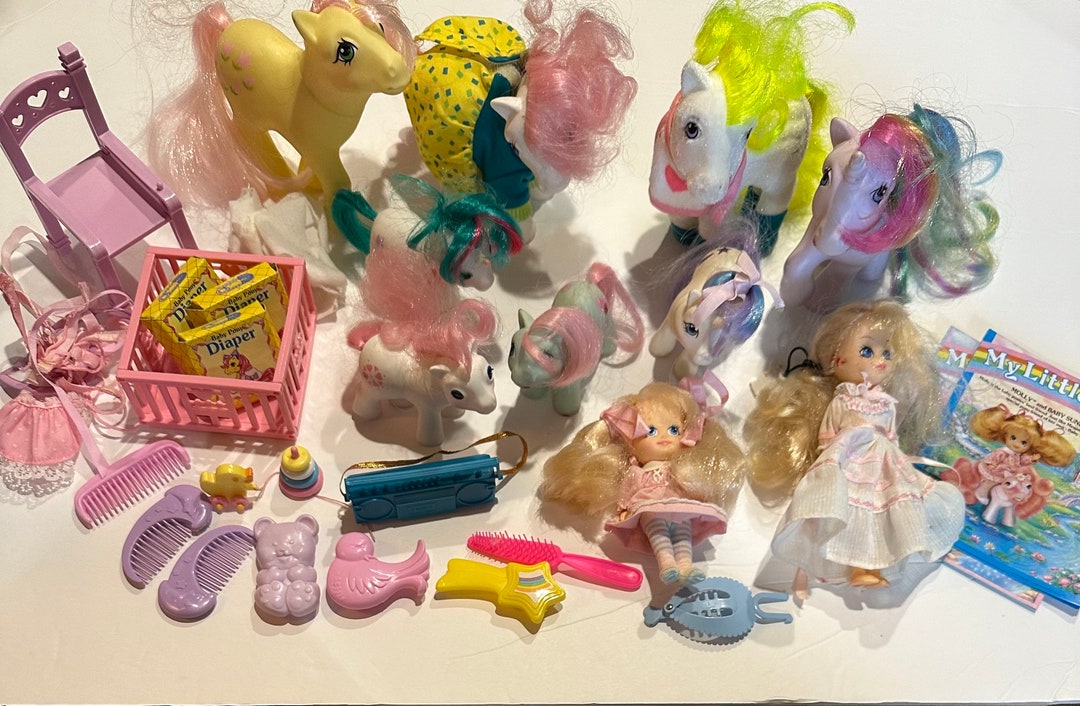 Vintage Huge Lot My Little Pony~4 Large Ponies~4 Sm Ponies~molly ...