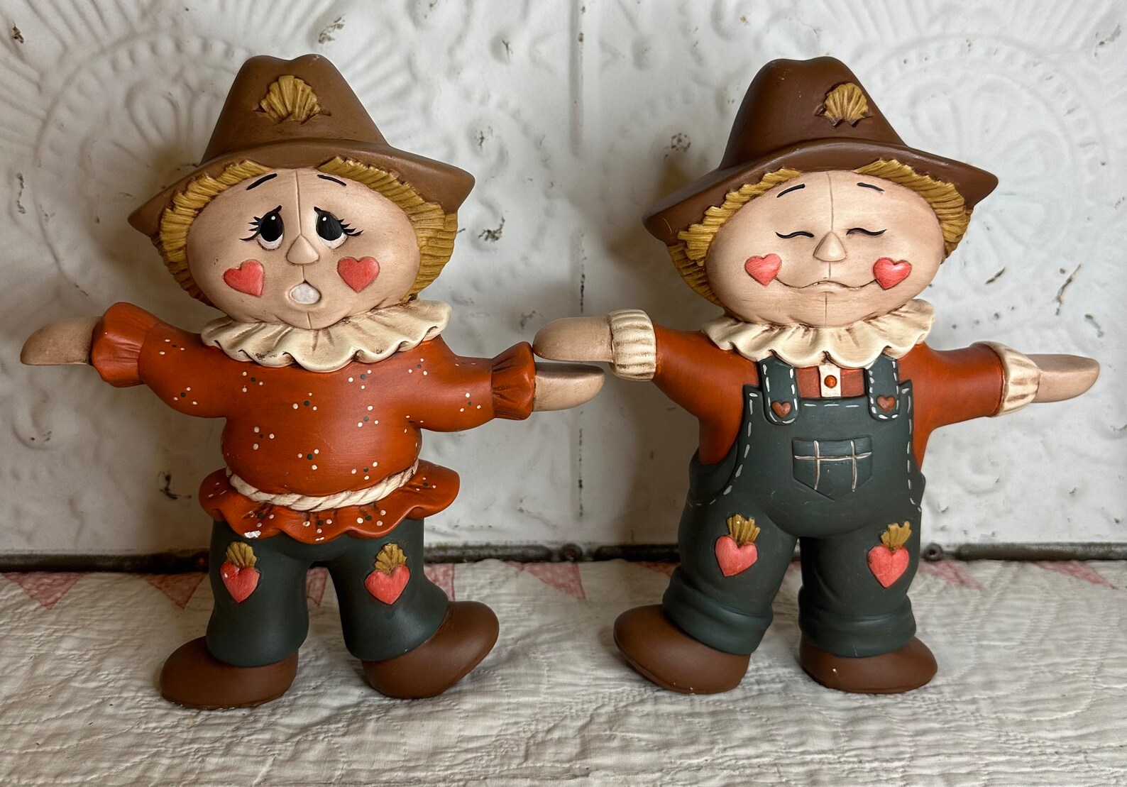Vintage Hand Painted Ceramic Fall Halloween Scarecrow - Etsy