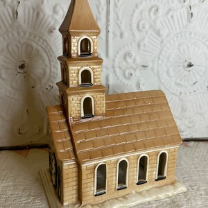 Vintage Hand Painted Christmas Ceramic Church No Light Mr. Ceramics USA ...