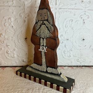 Vintage Primitive Wooden 13” Santa Claus Kathy Graybill Primitives by ...
