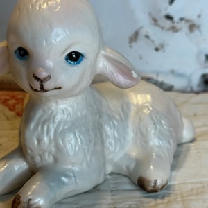Vintage Lefton Ceramic Lamb Sheep Figurine H4546 Christmas Nativity ...