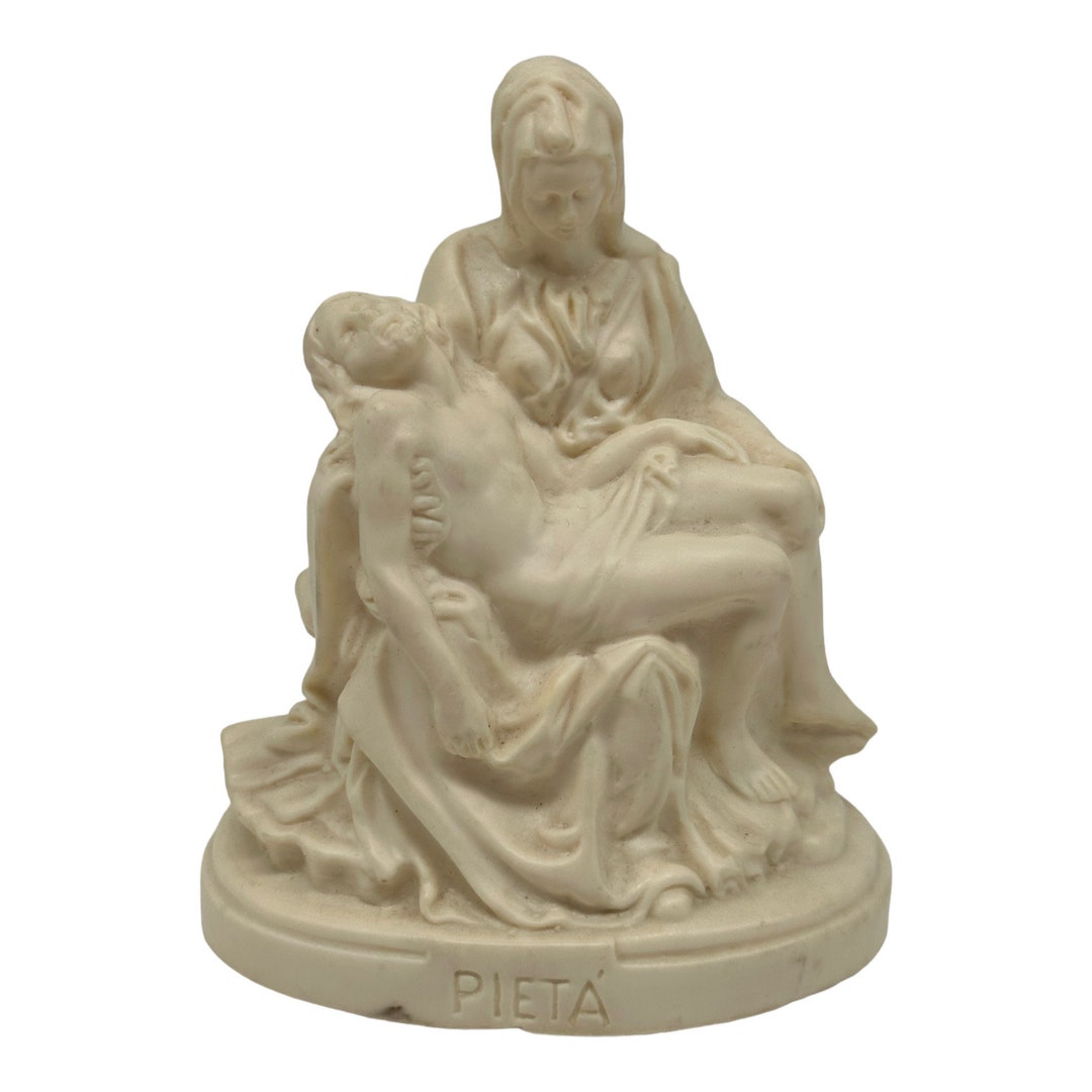 Vintage Miniature Hard Plastic Pieta Mary Holding Jesus Religious ...