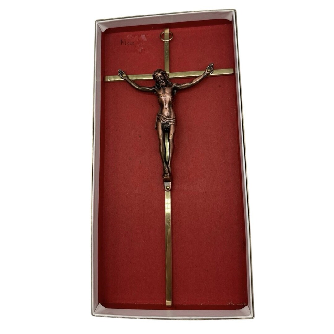 Vintage Thin Copper/brass Metal Jesus Crucifix 10" T Wall Crucifix ...
