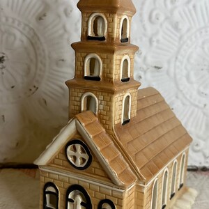 Vintage Hand Painted Christmas Ceramic Church No Light Mr. Ceramics USA ...
