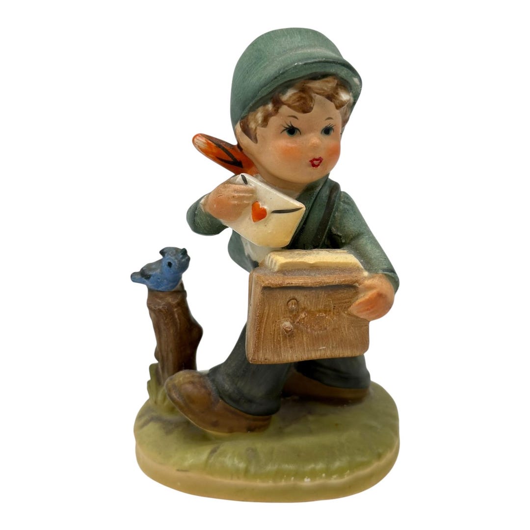 Vintage Hummel Style Figurine Postman Mailman Mail Carrier Boy ...