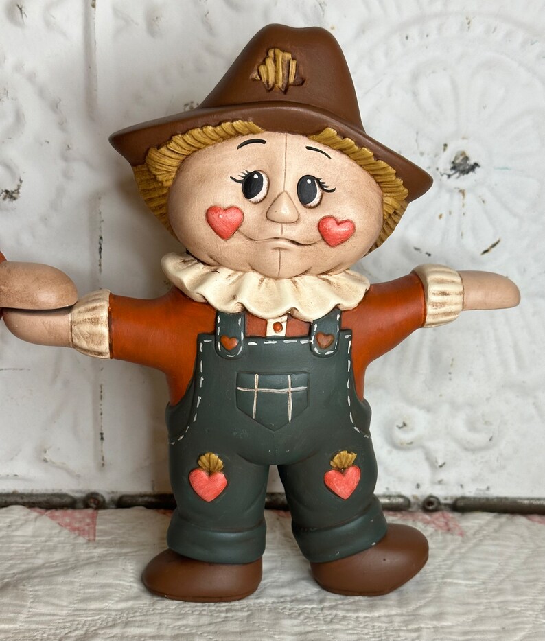 Vintage Hand Painted Ceramic Fall Halloween Scarecrow - Etsy
