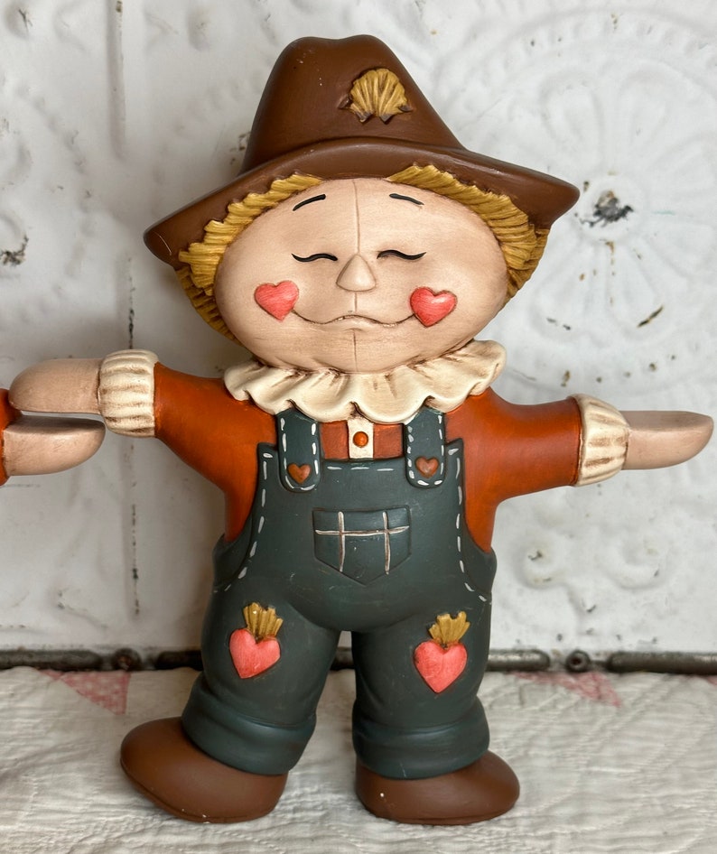 Vintage Hand Painted Ceramic Fall Halloween Scarecrow - Etsy