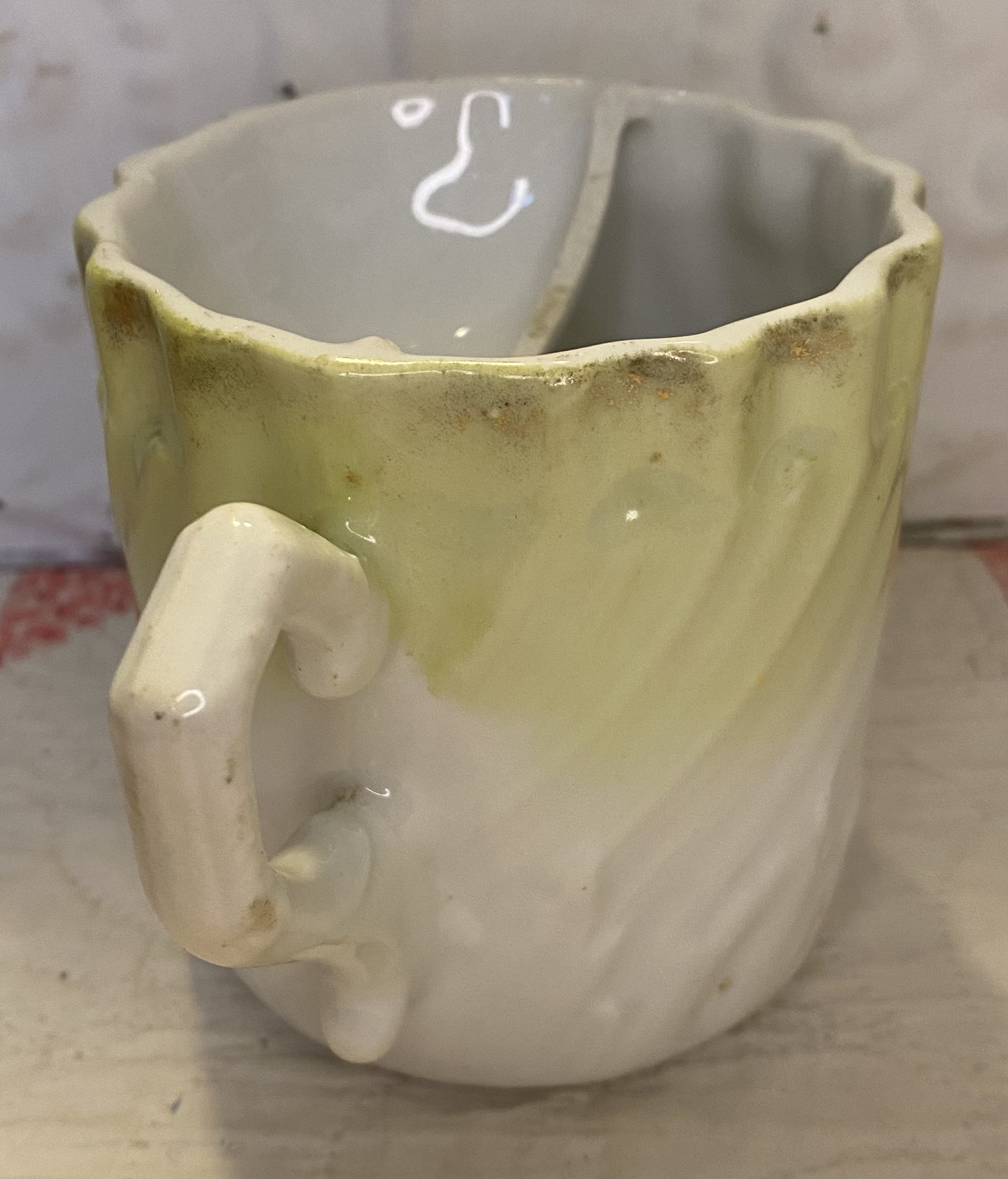 Vintage Chartreuse Ceramic Porcelain Mustache Cup With Floral - Etsy UK