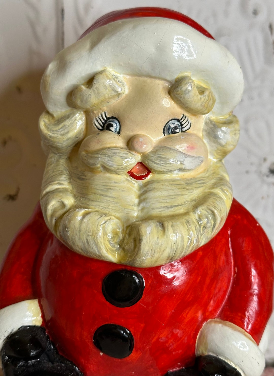 Vintage Hand Painted Plaster/ceramic Santa Claus Christmas Figurine 10 ...