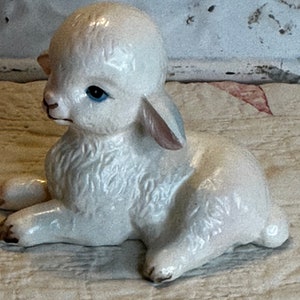 Vintage Lefton Ceramic Lamb Sheep Figurine H4546 Christmas Nativity ...