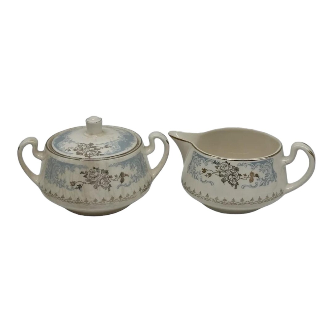 Vintage Homer Laughlin Royal Splendor Creamer & Sugar~ USA~22 Carat ...