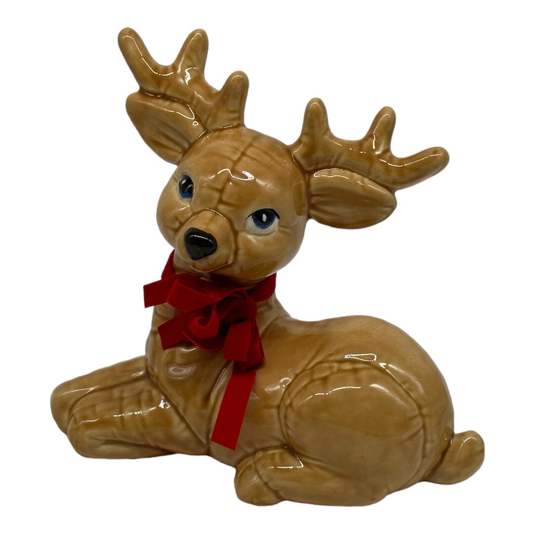 Vintage Kimple Mold Ceramic Christmas Reindeer Lying Down Hobbyist ...