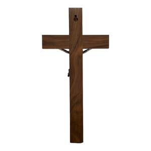 Vintage Hard Wooden Cross Crucifix Pewterchrist Religious Wall Hanging ...