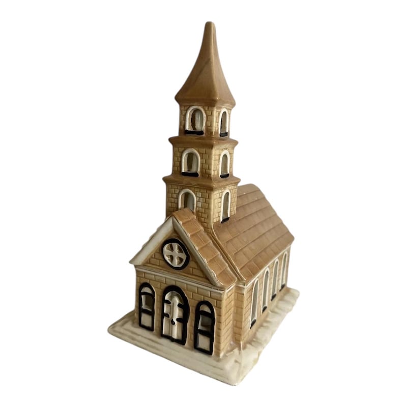 Lighted Ceramic Church - Etsy