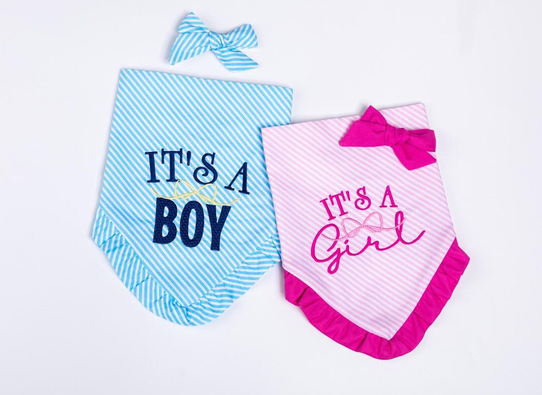 Embroidered Gender Reveal Dog Bandana, It's A Boy/girl - Etsy