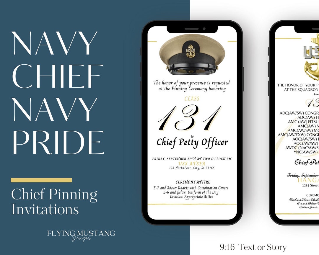 Chief Pinning Custom Digital Invitation Navy - Etsy