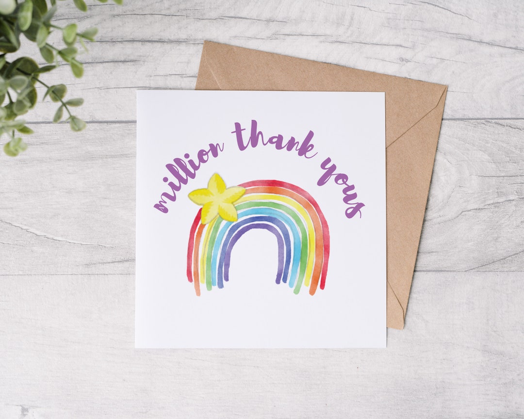 A Million Thank Yous Card, Thank You Card - Etsy