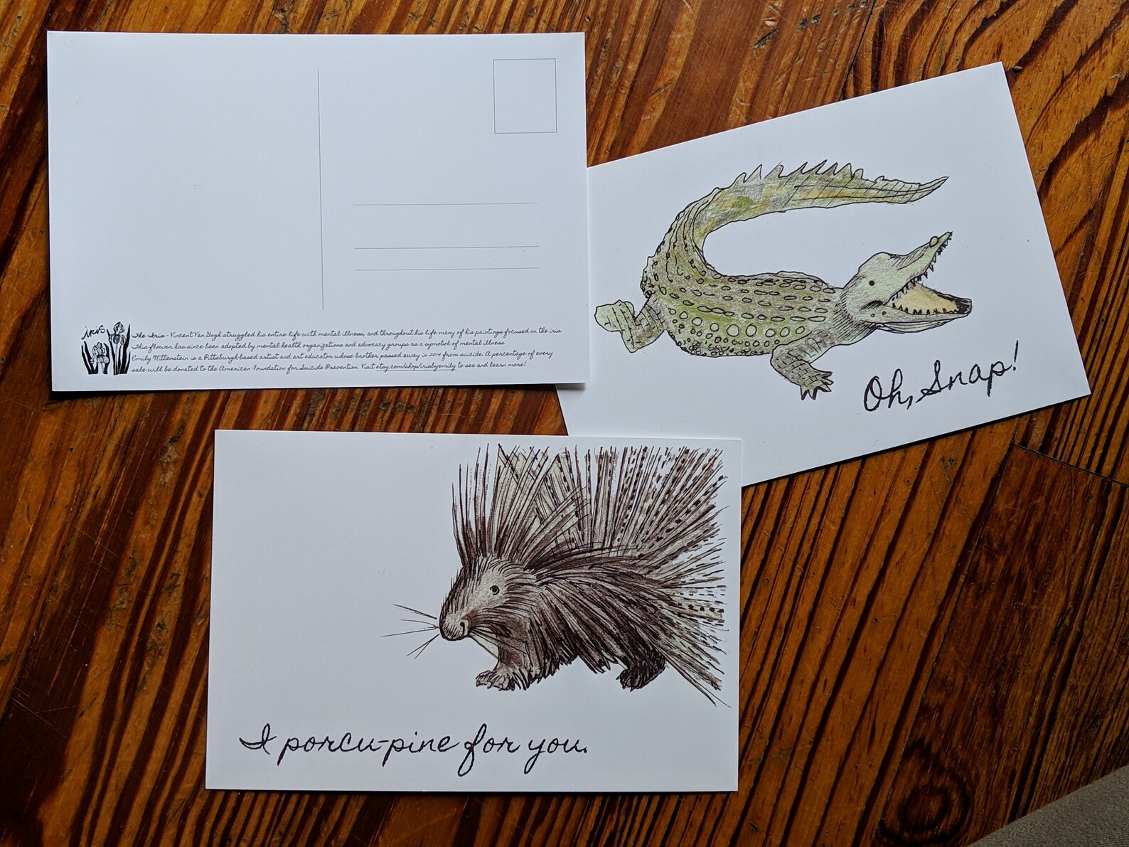 Ten Funny Animal Postcards Animal Drawings Cute Animal - Etsy