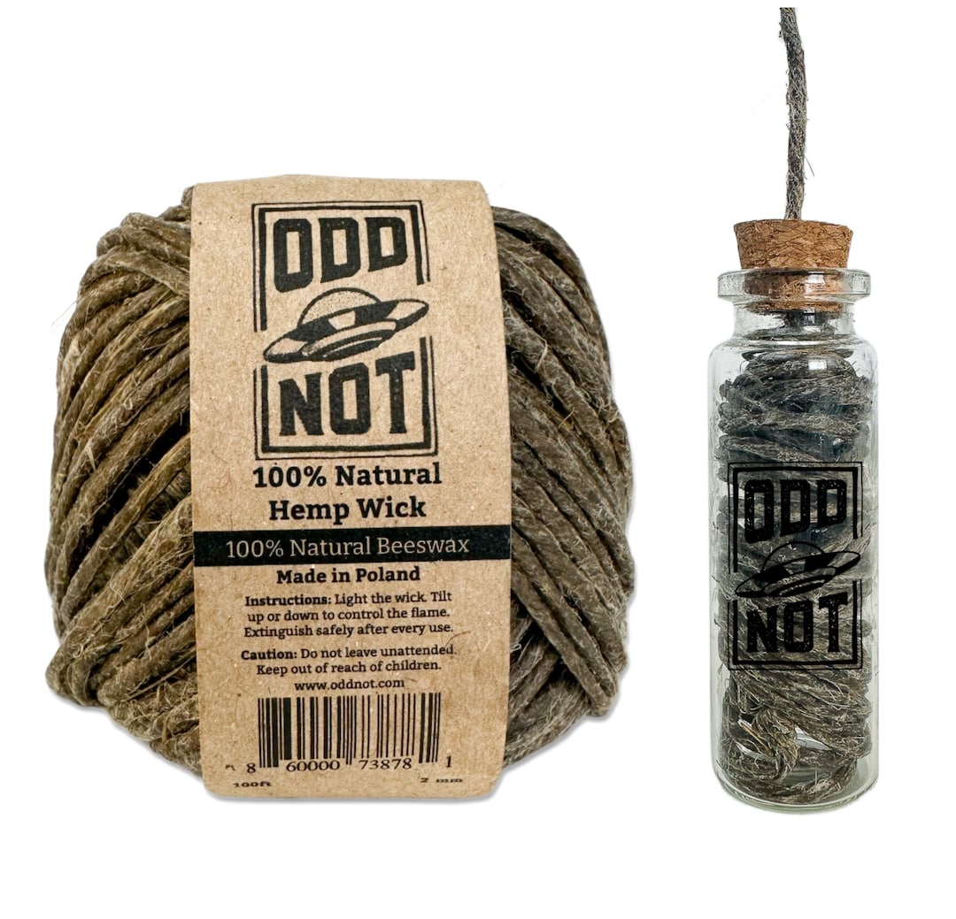 Thick Hemp Wick 100ft and Hemp Wick Dispenser Bundle 100% Natural ...