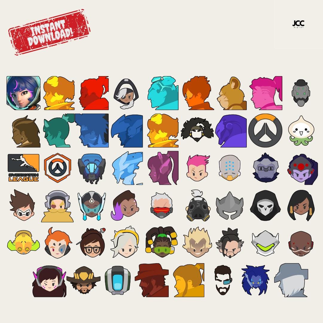 All Overwatch Character Icons SVG File Cricut Digital Download Svg File ...