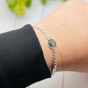 Sterling Silver 10mm Round Cremation Bracelet, Chain Bracelet for Ashes ...