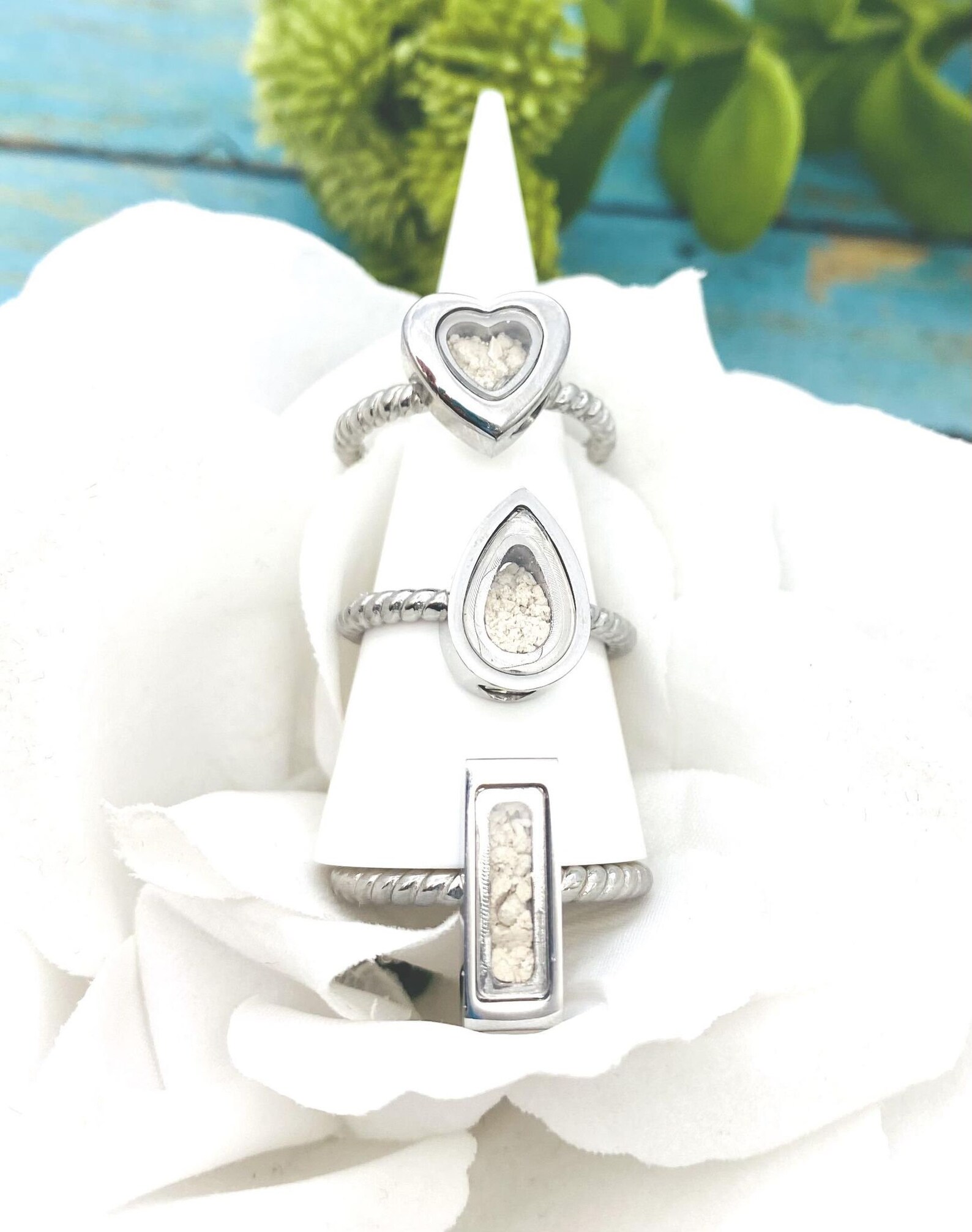 Cremation Locket Urn Rings Heart Teardrop Bar Glass Locket - Etsy