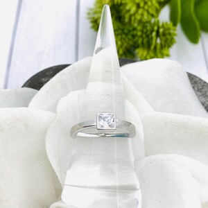 Square Cut Cremation Ring, Sterling Silver Ring With Ashes, Memorial ...