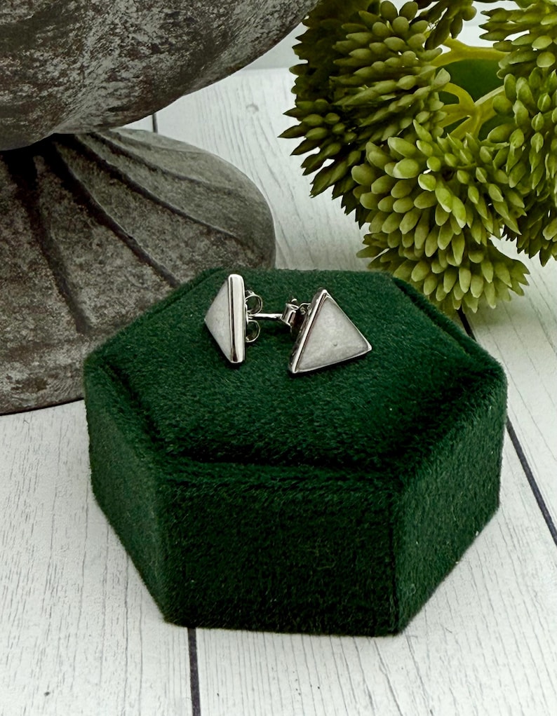 Earrings for Ashes, Triangle Cremation Earrings, Memorial Jewelry, Pet ...