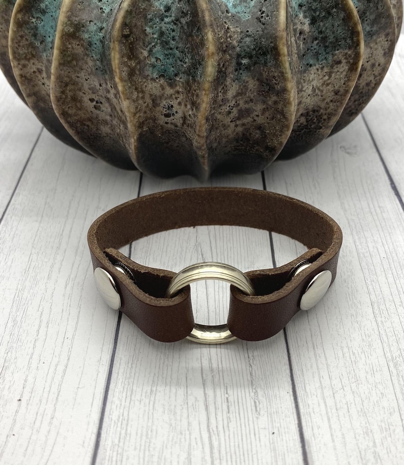 Handmade Leather Bracelet for A Ring Widow Jewelry for - Etsy
