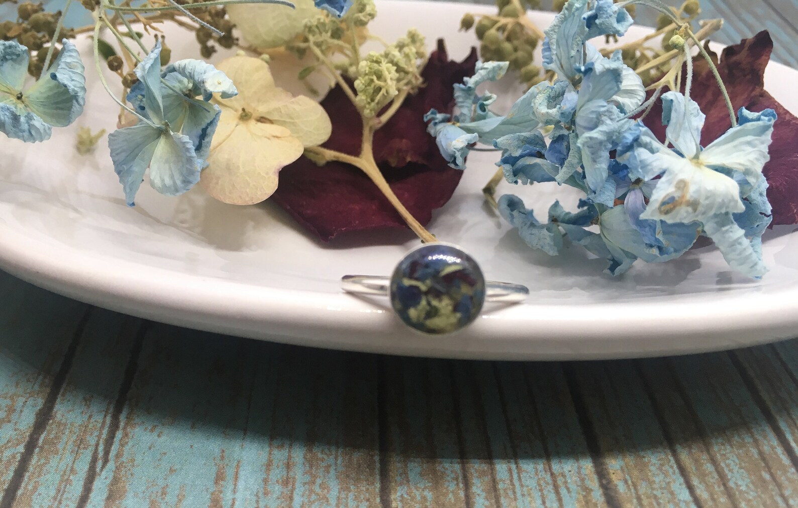 Dried Flower Memorial Ring Funeral Flower Jewelry Wedding - Etsy