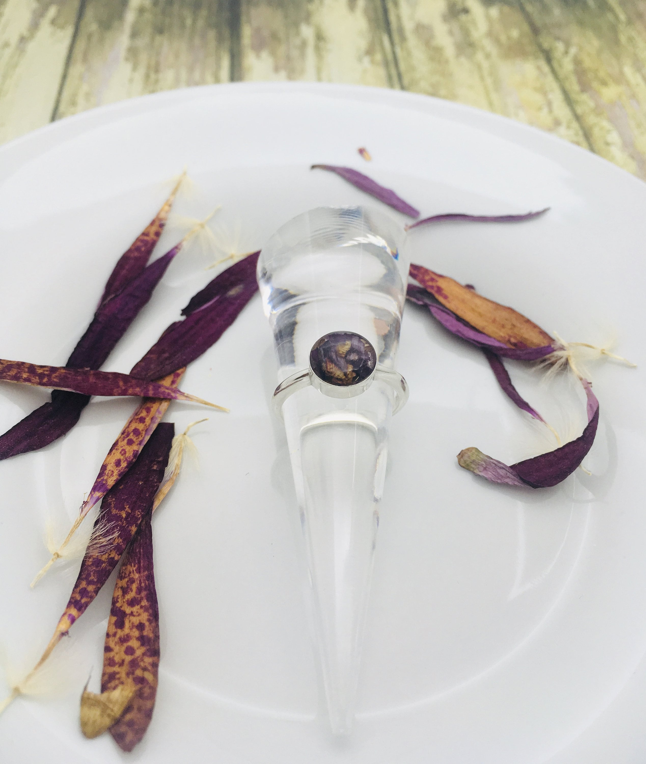 Dried Flower Memorial Ring Funeral Flower Jewelry Wedding - Etsy