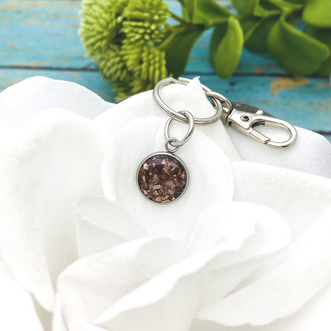 12mm Round Cremation Keychain, Charm Made With Ashes, Pet Memorial, Men ...