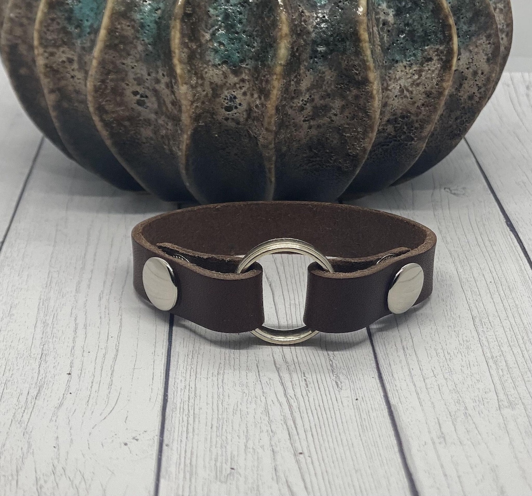 Handmade Leather Bracelet for A Ring, Widow Jewelry, Loved One's ...