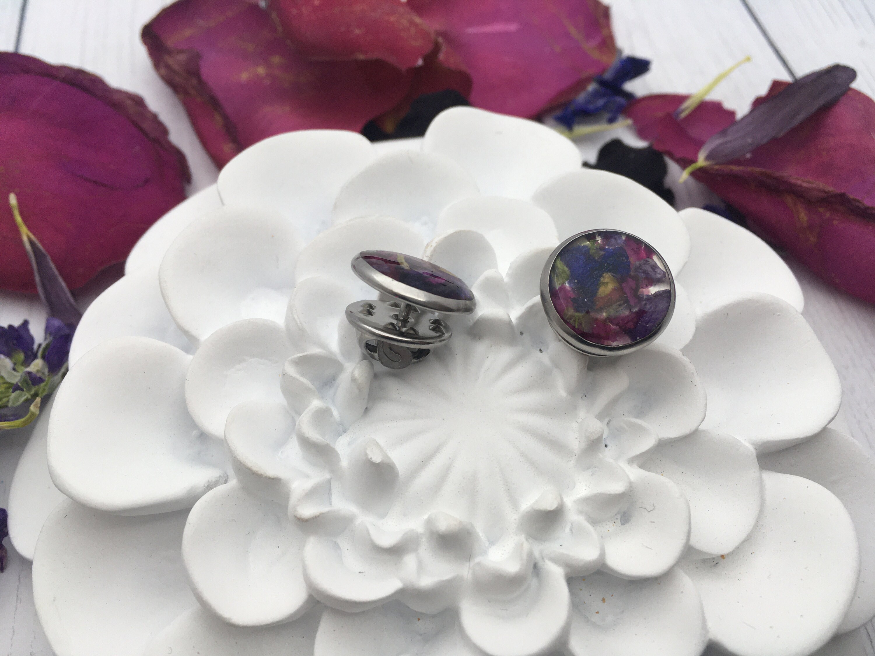 Dried Flower Tie Tack Funeral Flower Memorial Tie Pin | Etsy