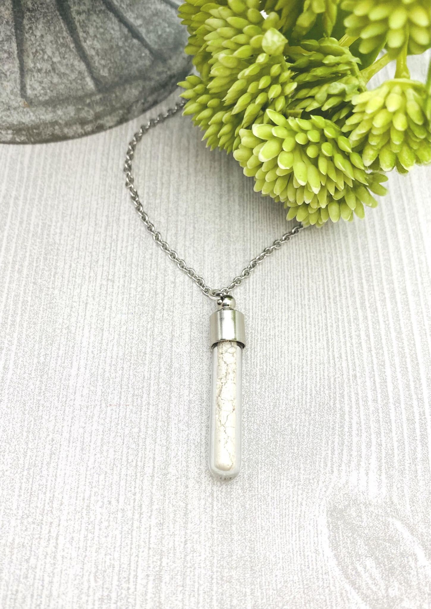 Clear Glass Cremation Necklace, Locket Pendant for Ashes, Child Loss ...