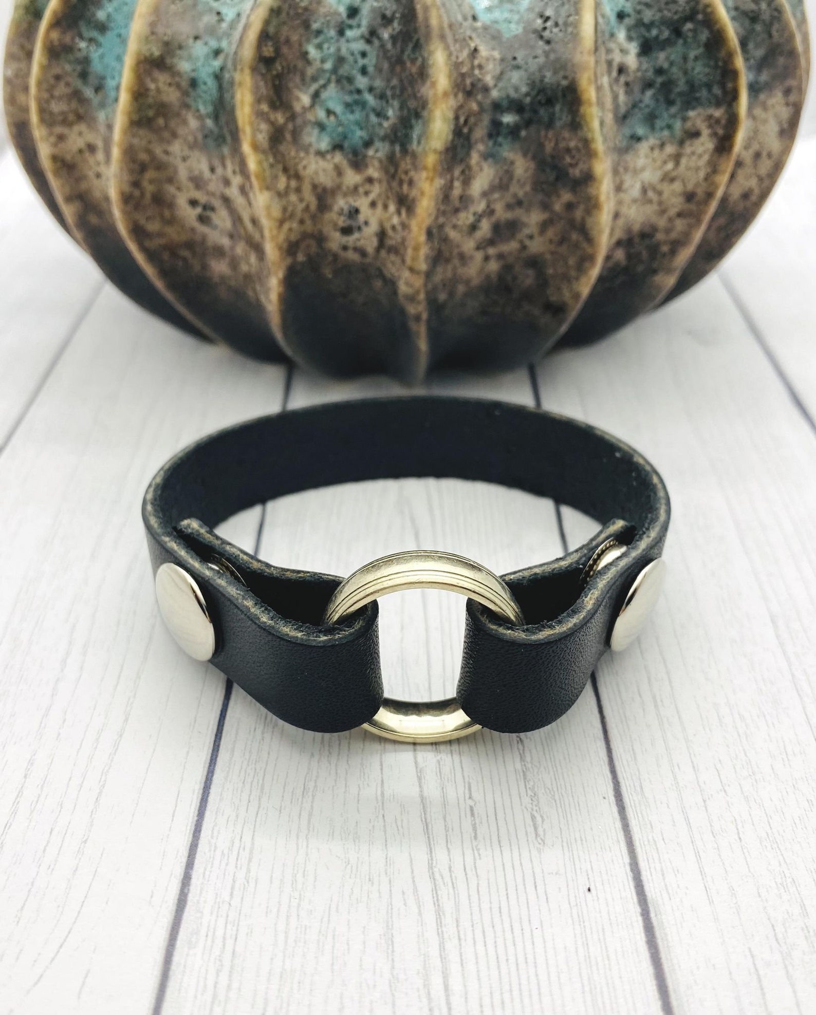 Handmade Leather Bracelet for A Ring Widow Jewelry for - Etsy